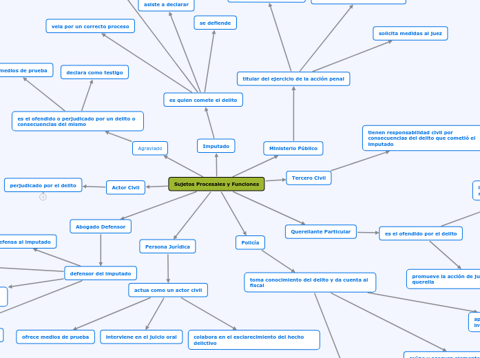 Sujetos Procesales y Funciones - Mind Map